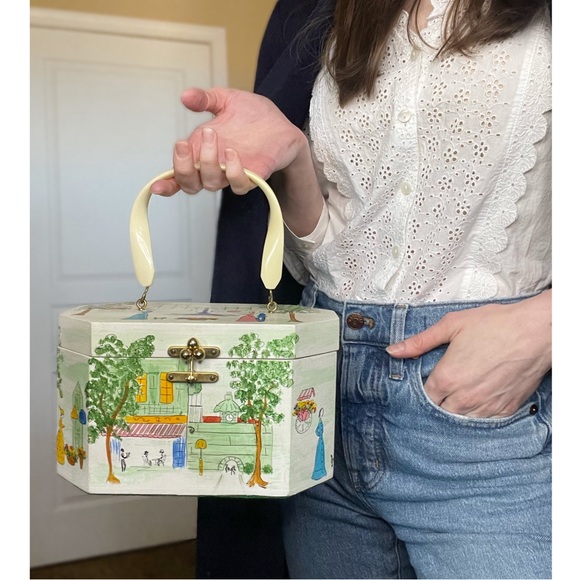 Vintage | Bags | Vintage Midcentury 96s Annie Laurie Painted Victorian ...